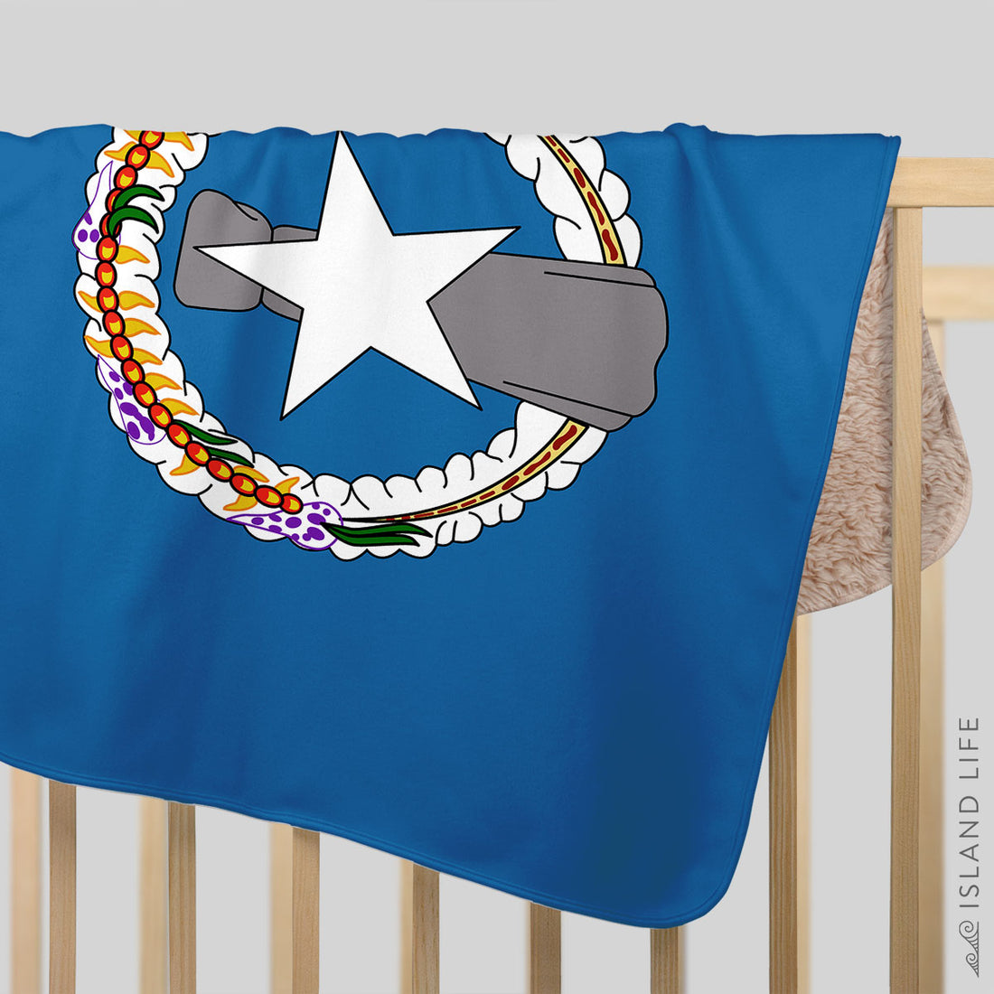CNMI Flag Saipan Tinian Rota Baby Sherpa Blanket – Island Life